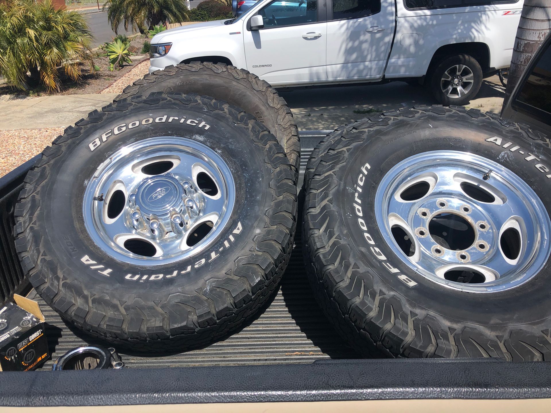Ford Alcoa wheels with bf Goodrich tires. Wheel came off 2003 f250 (16 ...