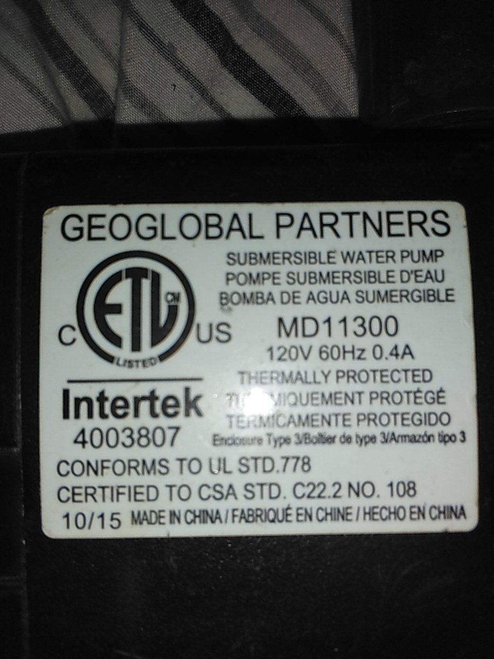 INTERTEK 4003807 SUBMERSIBLE WATER PUMP for Sale in Haltom City, TX ...