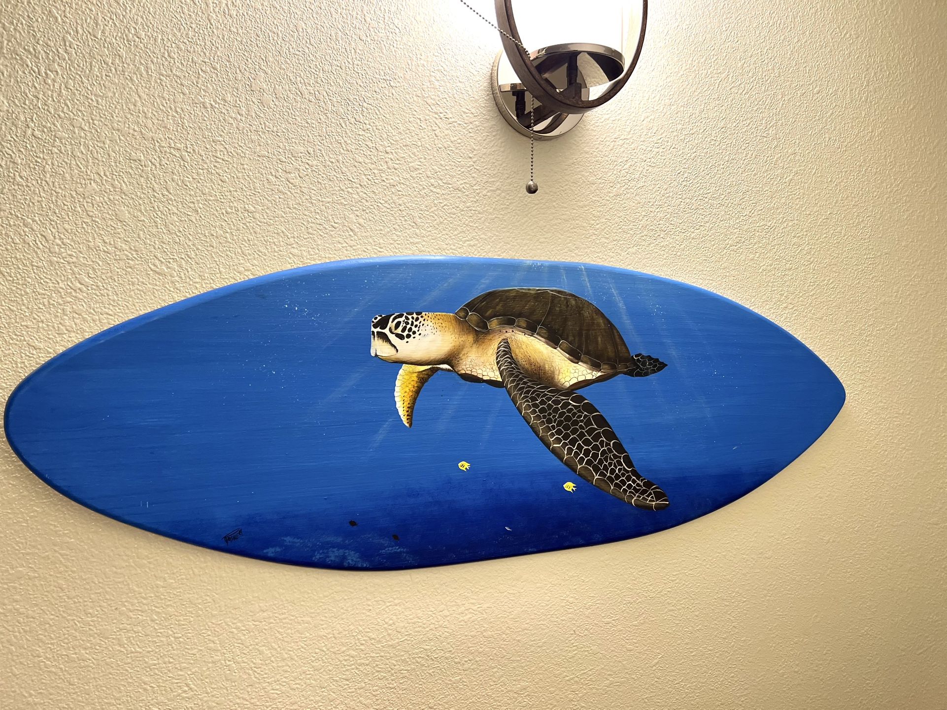 Original art, oil, sea turtle on wood surfboard for Sale in Mililani ...