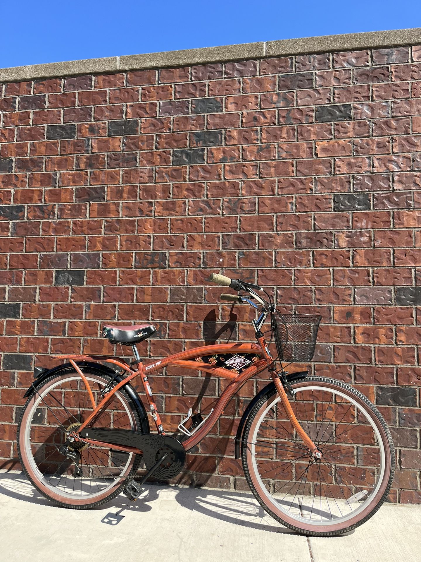 Kent 26-Inch Margaritaville Cruiser Bike - 7-Speed, Wood Grain Color ...