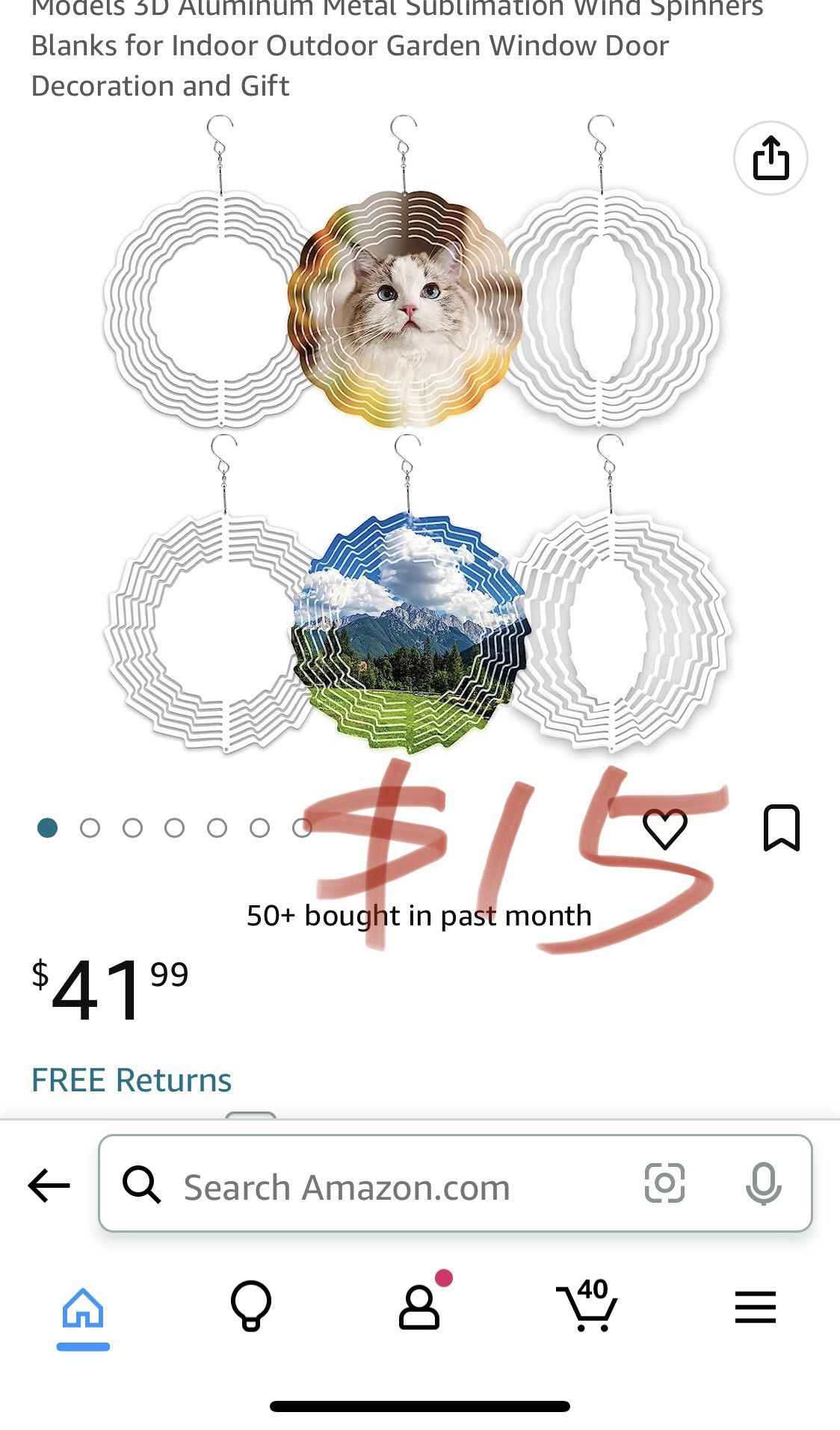 Final Sale 6 Pack 10 Inch Sublimation Wind Spinner for Sale in North ...