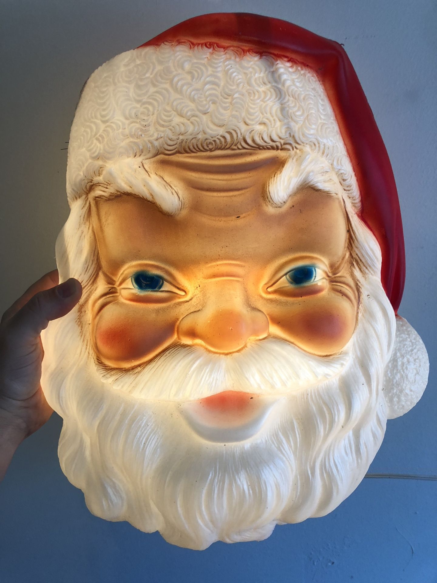 Vintage Light Up Santa Faces