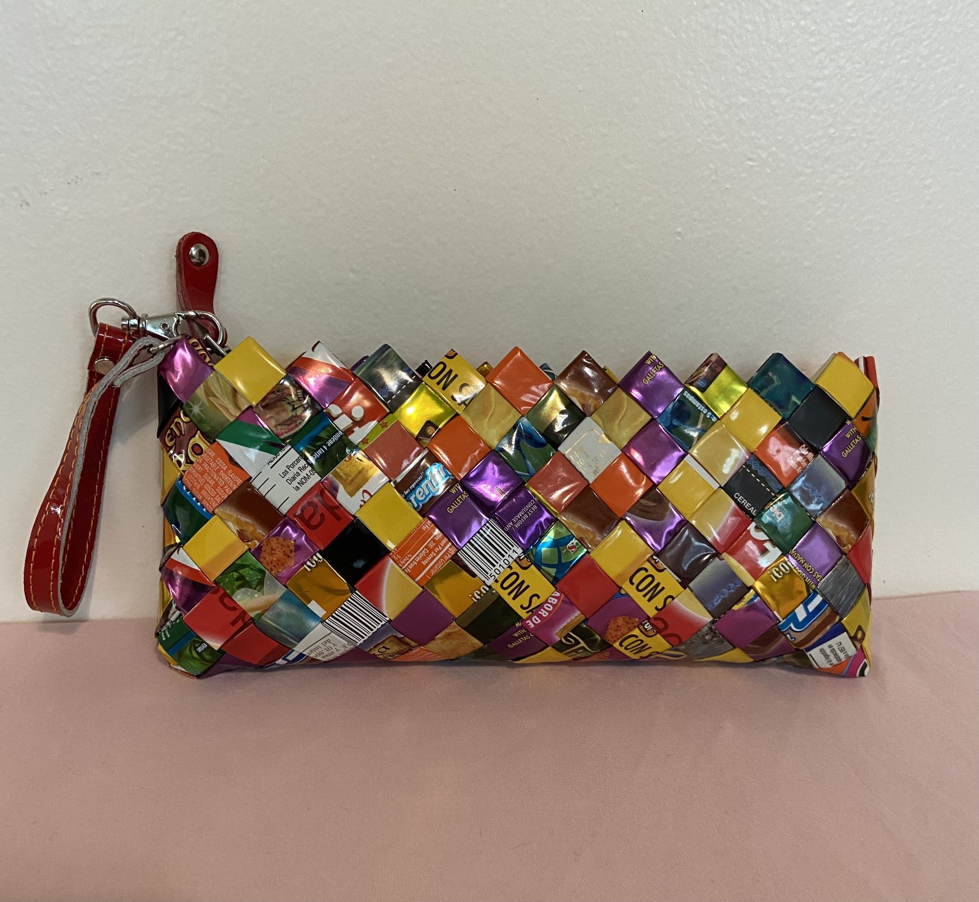 Candy Wrapper Purse Clutch Tramp Art Recycled Bright Colorful 10X5 for ...