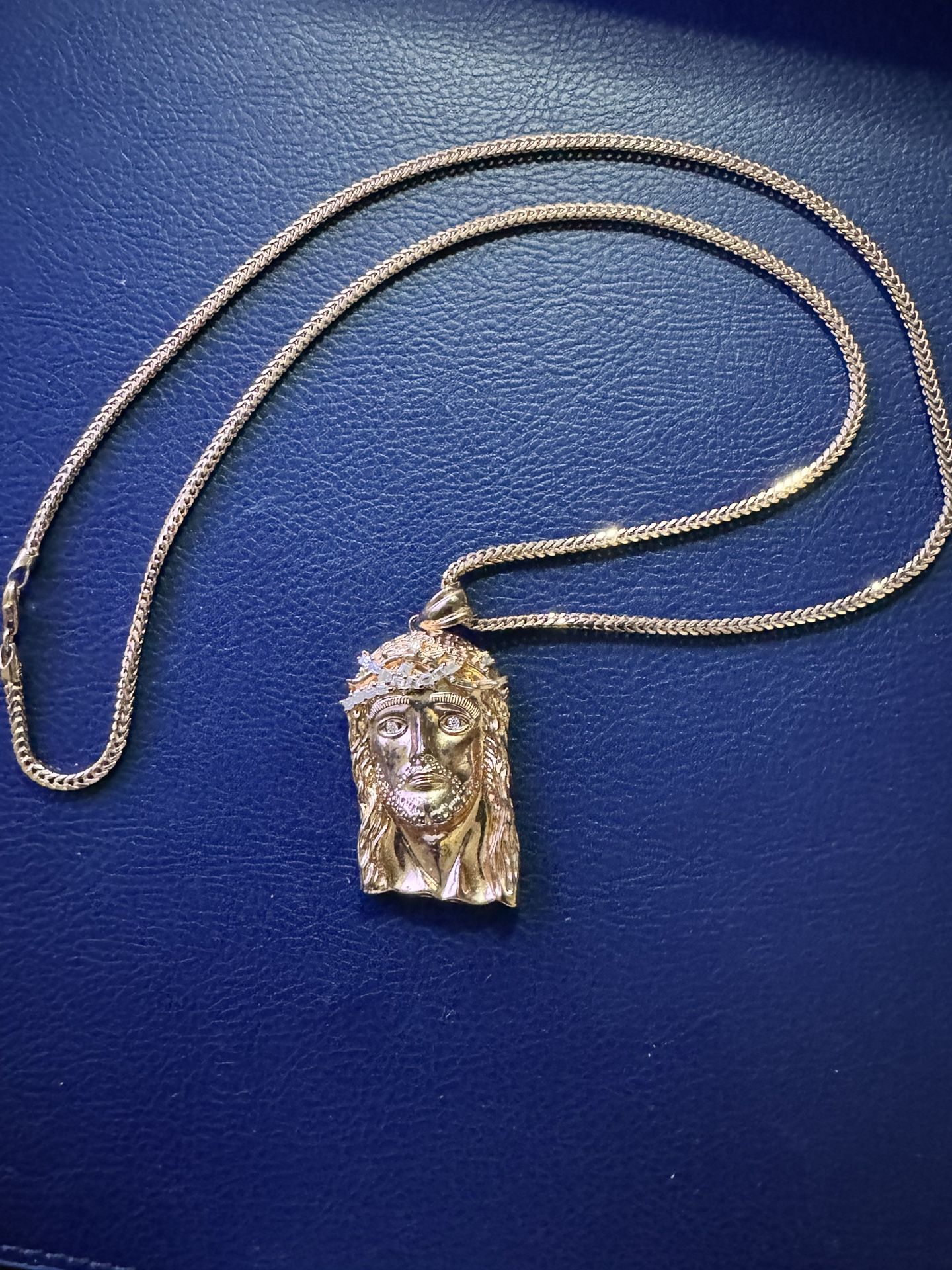Rose Gold Over Sterling Silver Jesus Pendant And Chain for Sale in ...