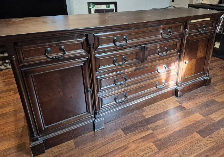 Solid Desk / Side Table Furniture 72w X 24d X 31h With Power for Sale ...