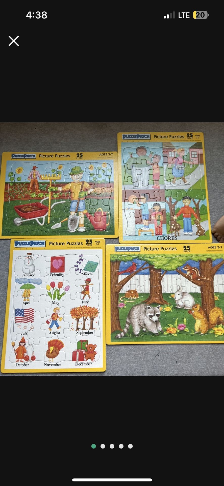 LOT OF 4 VINTAGE PUZZLE PATCH KIDS 25 PIECE JIGSAW PUZZLES 1993 for ...