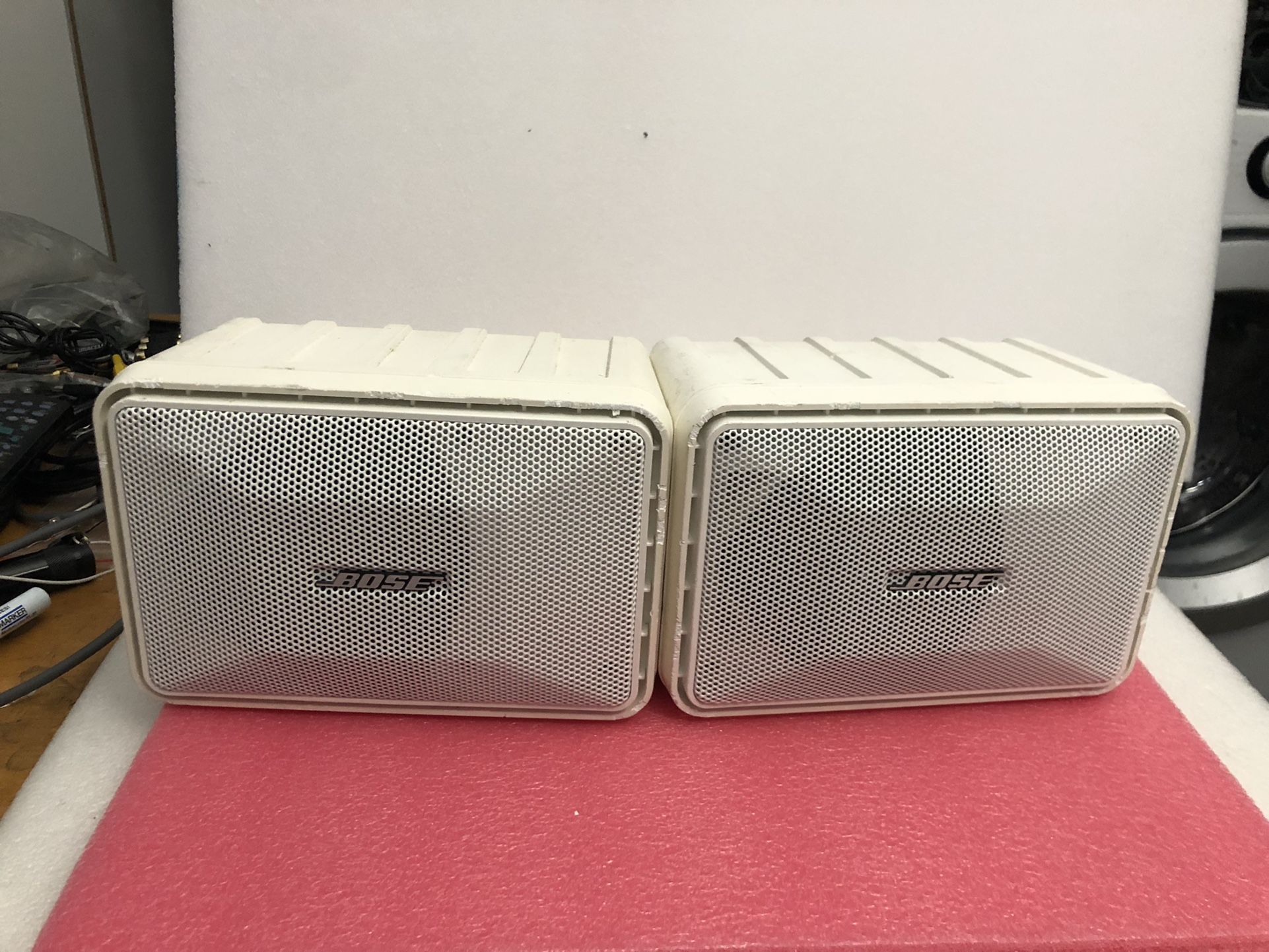 BOSE Model 101 Music Monitors Stereo Speakers Indoor Outdoor Pair White ...