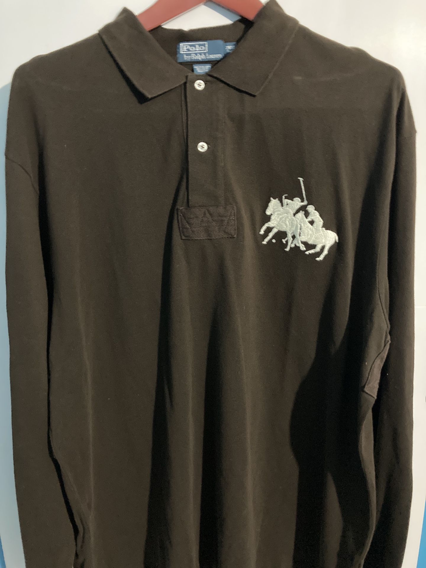 Polo By Ralph Lauren 2XLT Nutmeg Brown Long Sleeve Polo W/Big Pony Logo ...