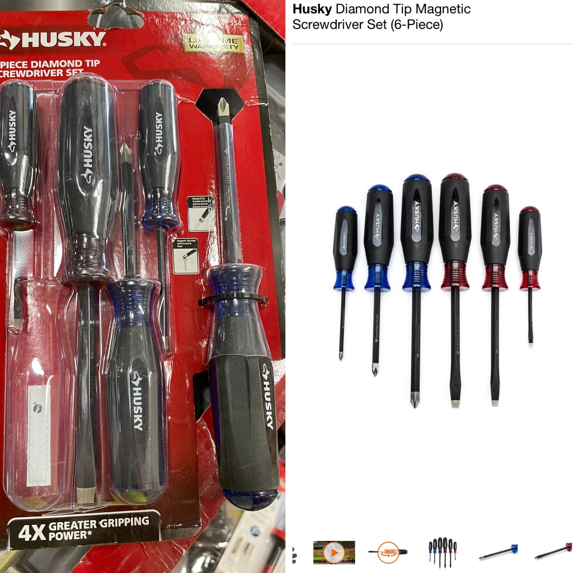 Husky Diamond Tip Magnetic Screwdriver Set (5 Piece) for Sale in Los ...