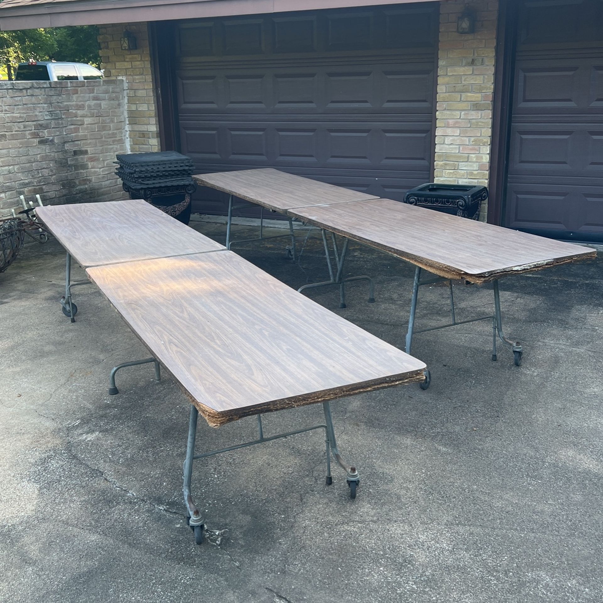 2 Big Folding Tables Whit Wheels for Sale in Desoto, TX - OfferUp