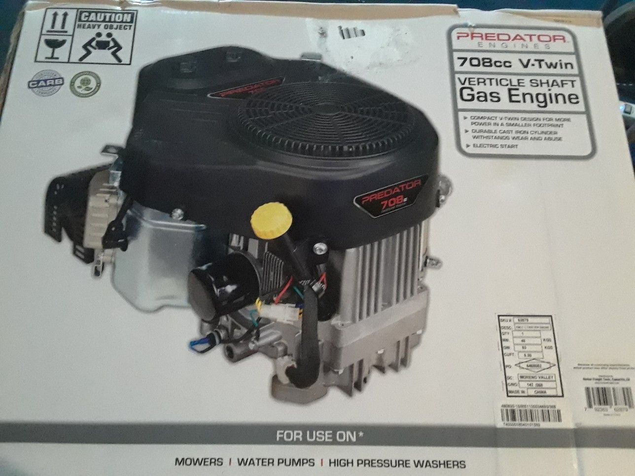 22 HP (708cc) V-Twin Vertical Shaft Riding Mower Engine - EPA for Sale ...