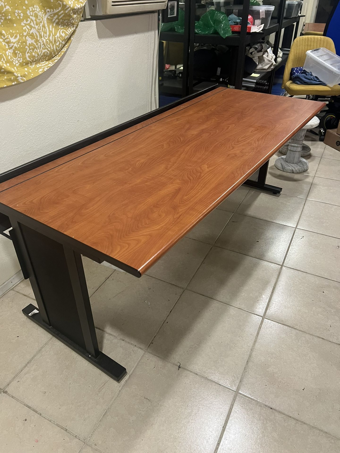 Large Executive Desk Cherry Laminate Finish With Cable Management ...