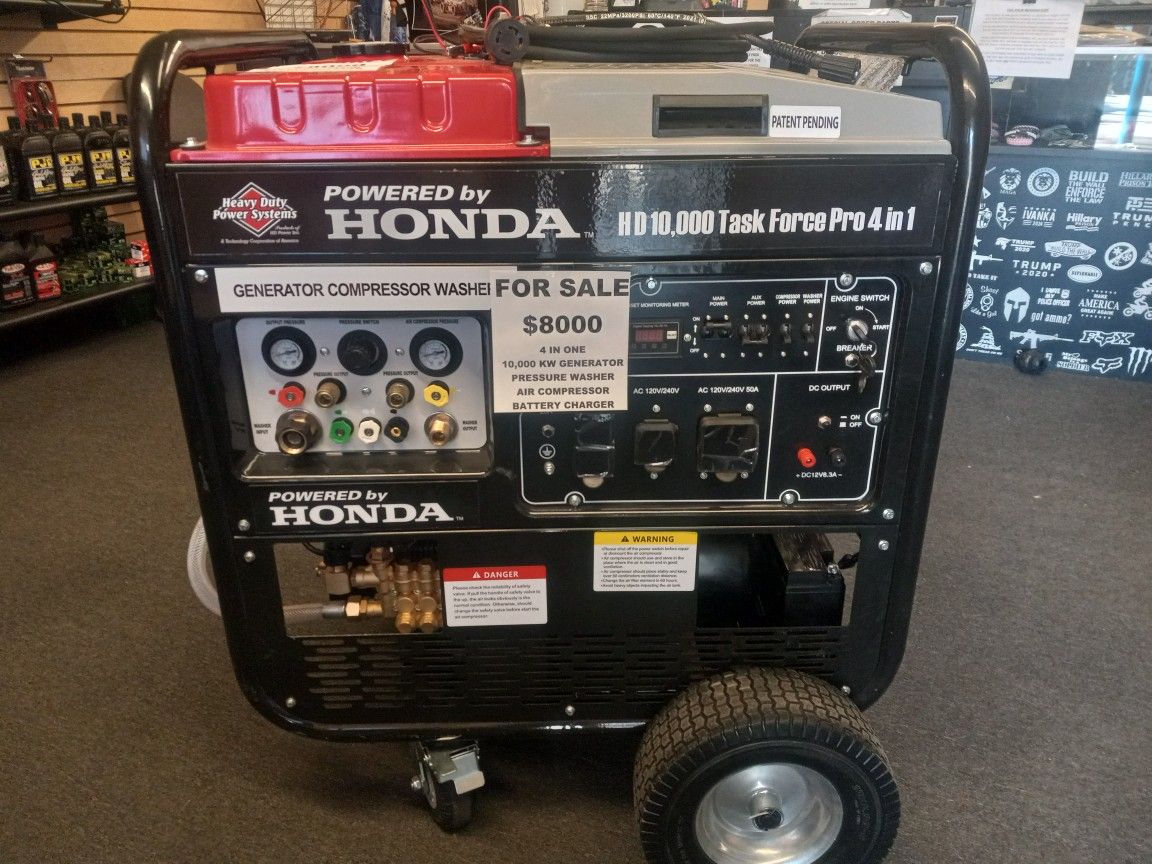 Honda HD10000 Task Force Pro 4 In 1 Generator, Air Compressor, Pressure ...