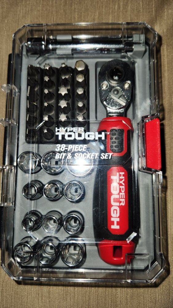 Hyper Tough 38 Piece Multi Sized Stubby Wrench and Sockets Bit Set for ...