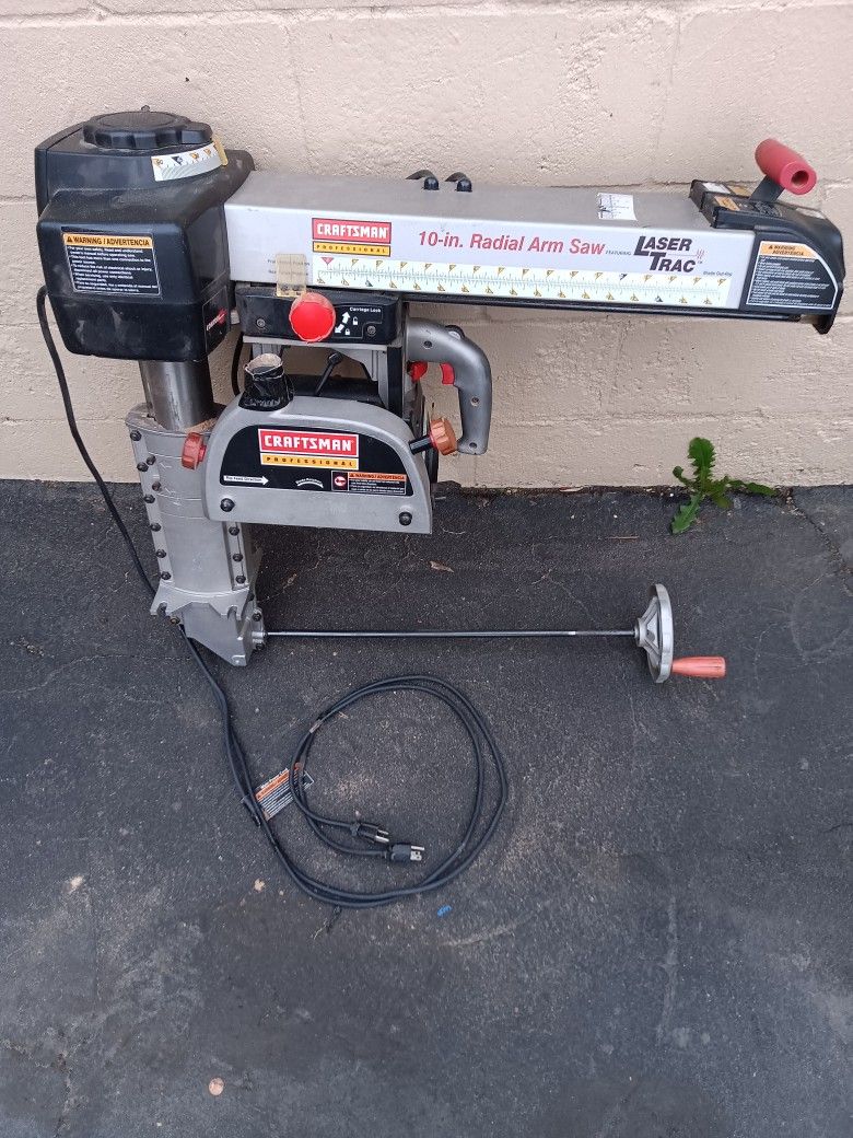 Craftsman 10" Radial Arm Saw Lazer Track for Sale in San Marcos, CA ...