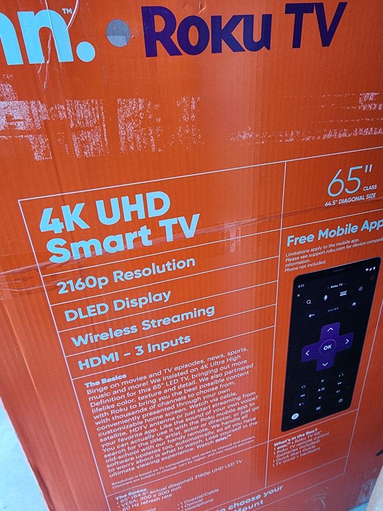 TV ONN SMART 65". for Sale in Snellville, GA - OfferUp