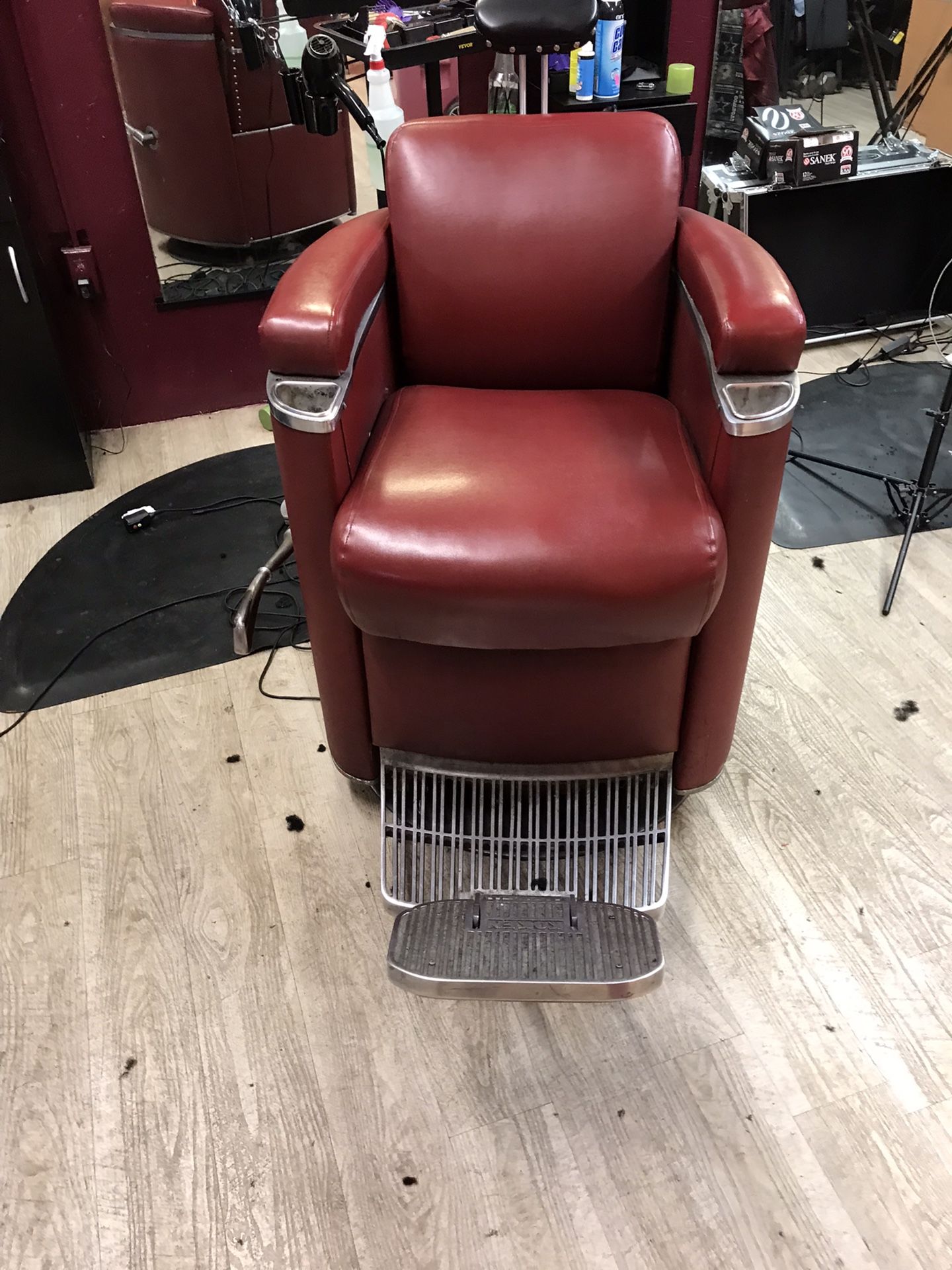 3 Loken Barber Chairs 1 Belmont Chair 1 Long Waiting Bench 6 Mirror 4 ...