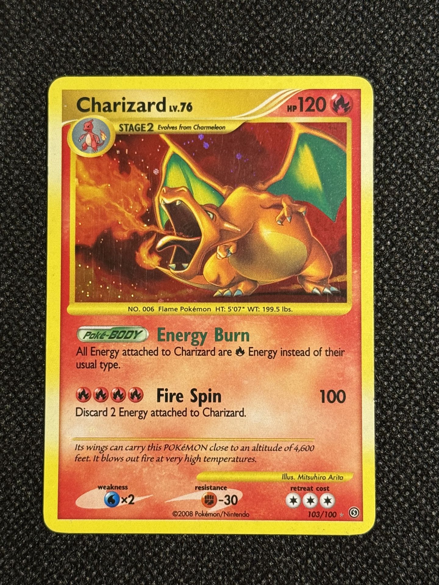 Charizard 103/100 Pokemon Card Stormfront Holo Foil Holographic Rare ...