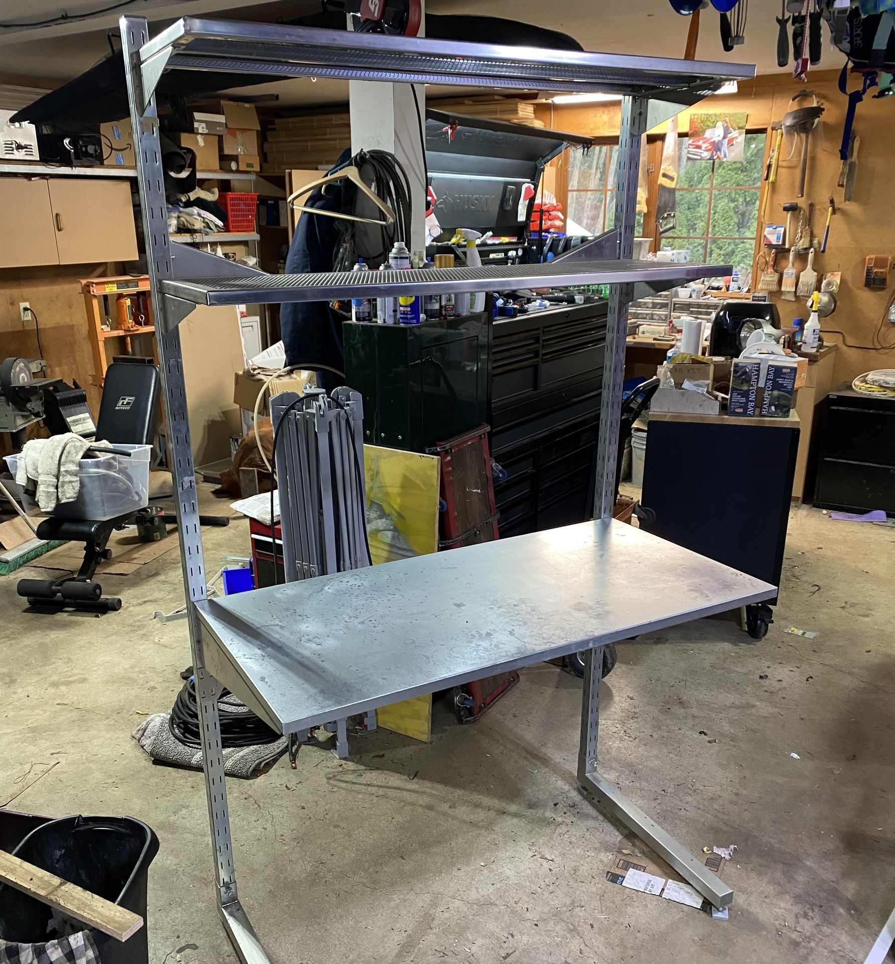 Metal Work Bench With Shelves for Sale in Bothell, WA - OfferUp