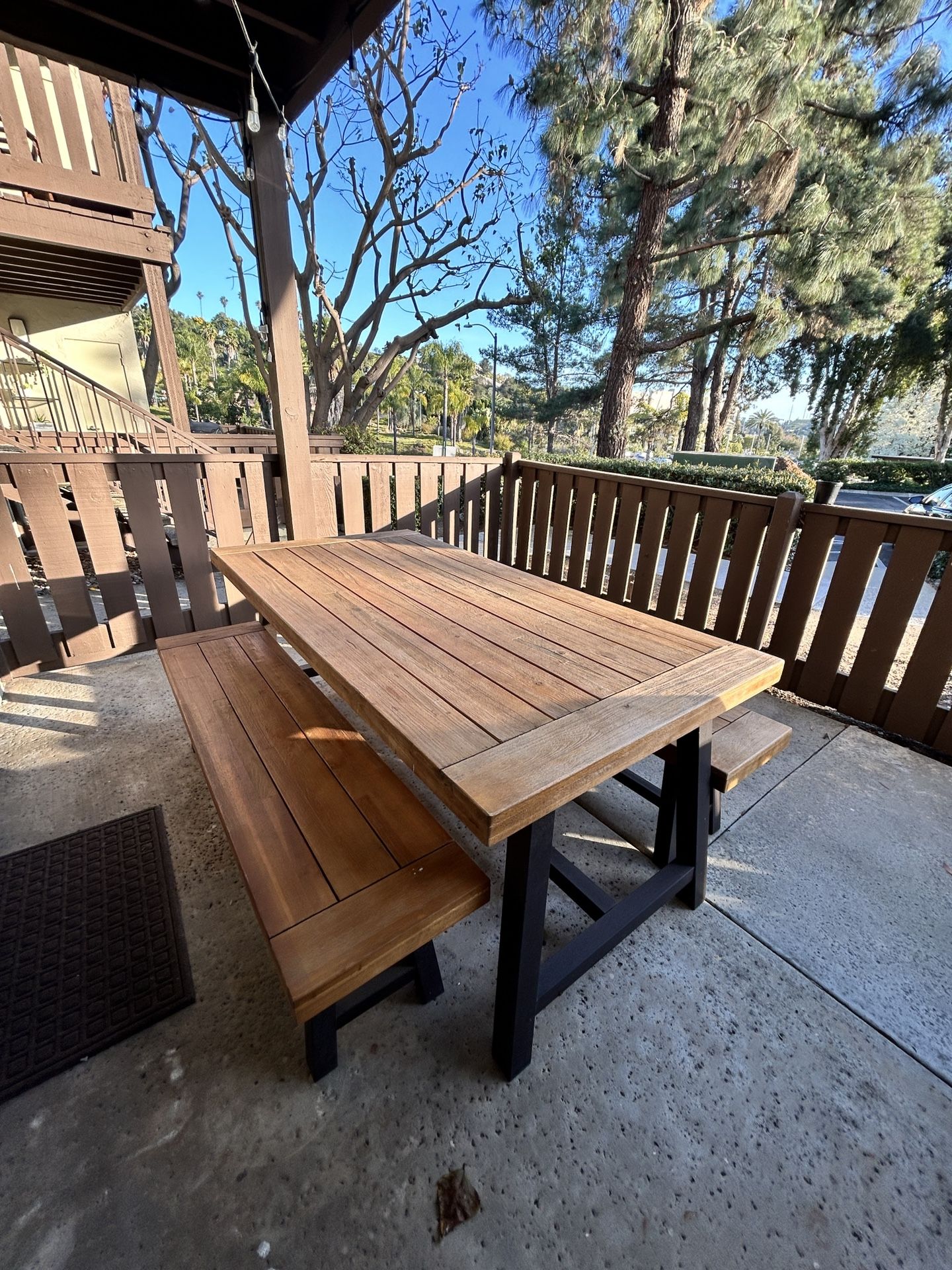 Wooden Rustic Patio Dining Set for Sale in San Marcos, CA - OfferUp