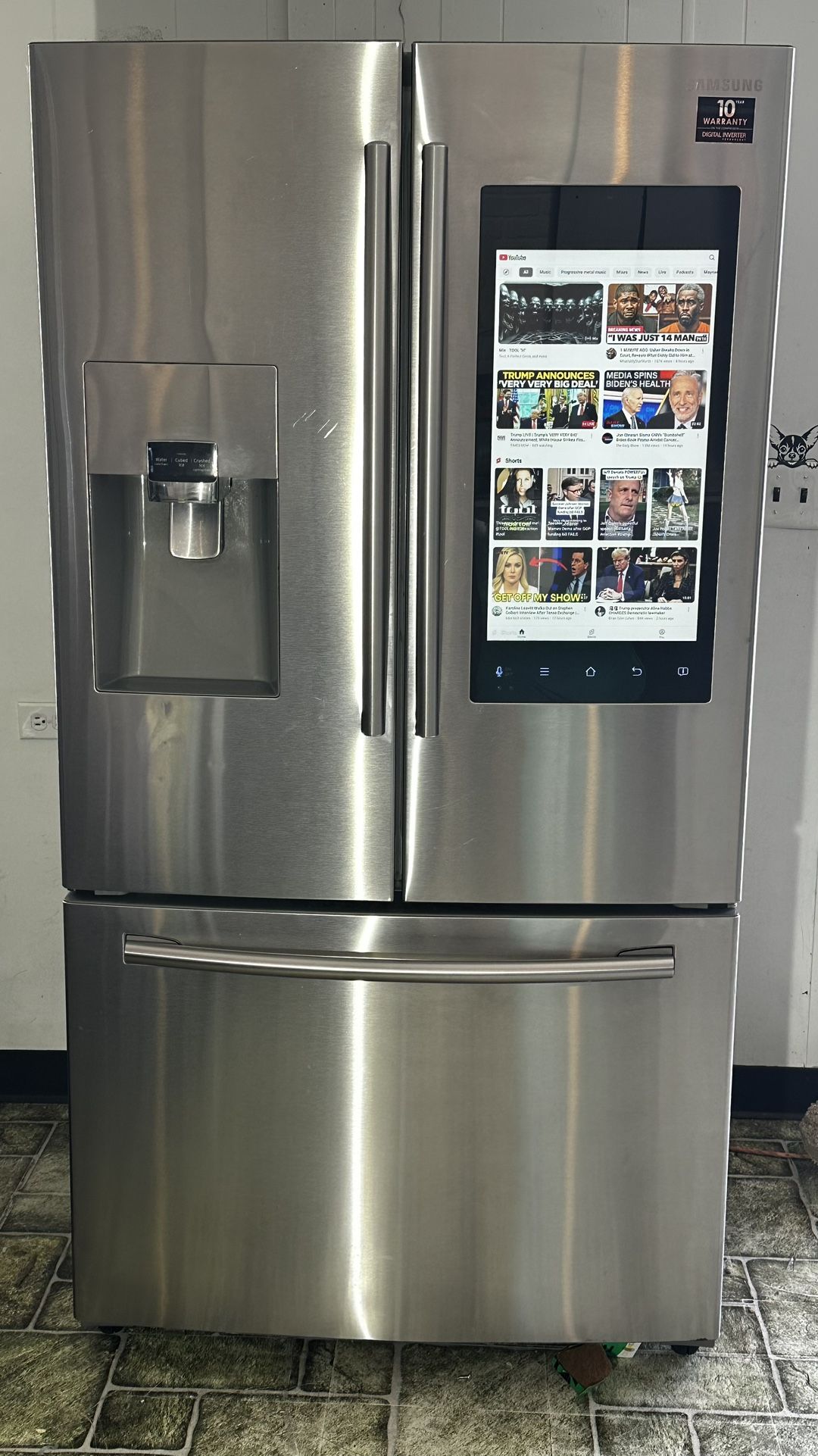Refrigerator Samsung, RF265B*, Stainless Steel Body, Screen With Audio ...