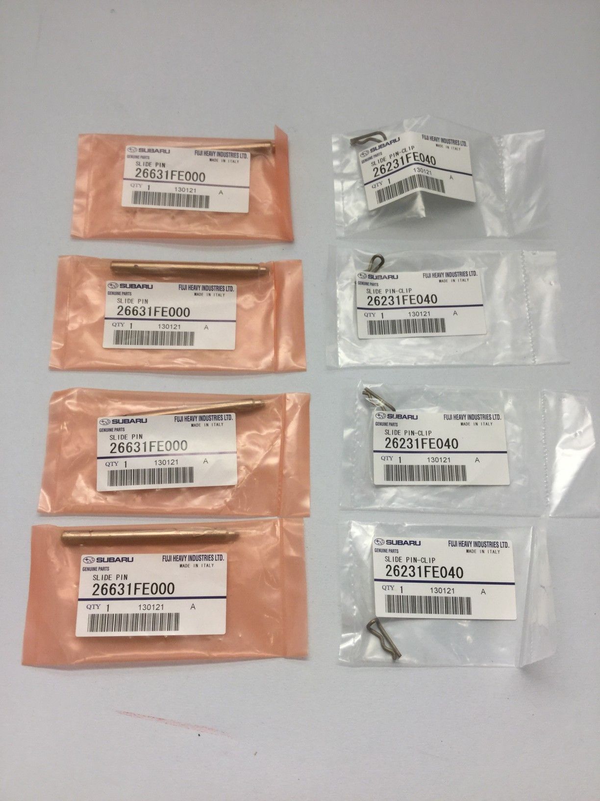 Subaru OEM STi Brembo Rear Brake Caliper Slide Pins and Clips ...