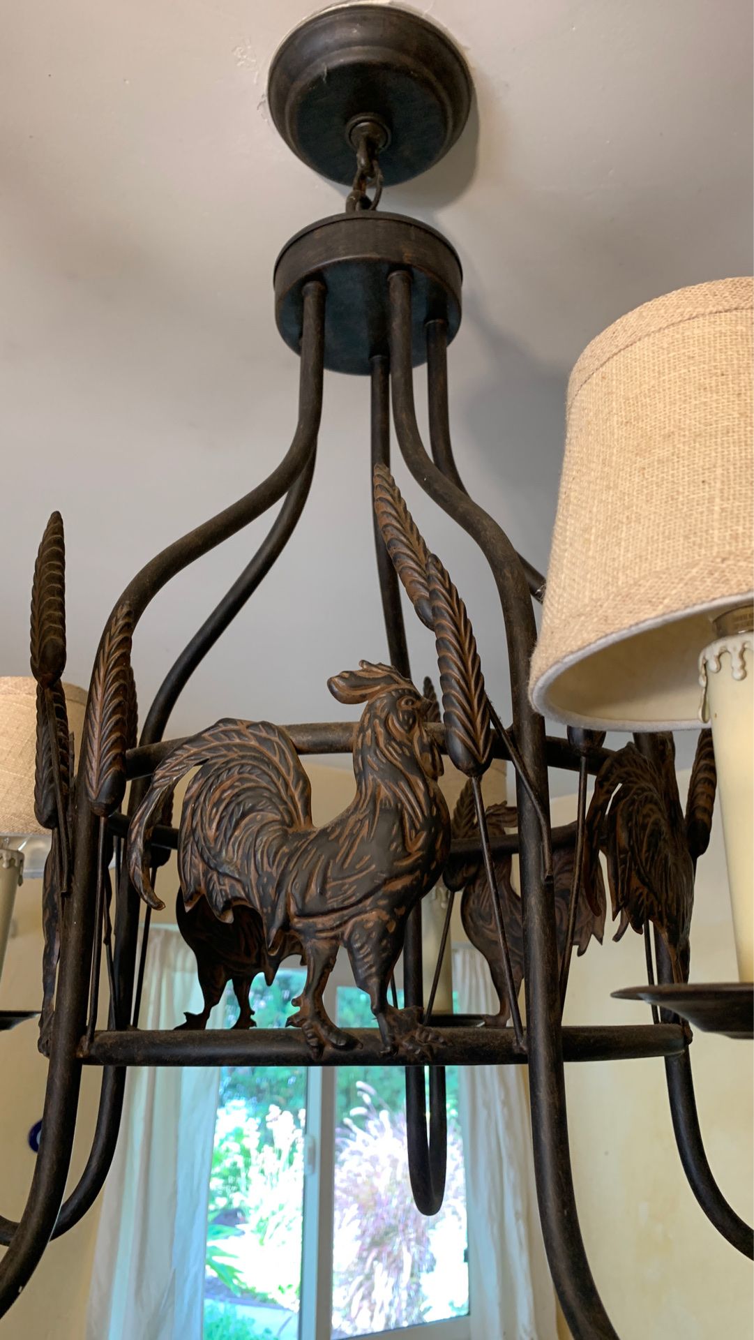 Beautiful French country vintage style wrought iron chandelier with ...