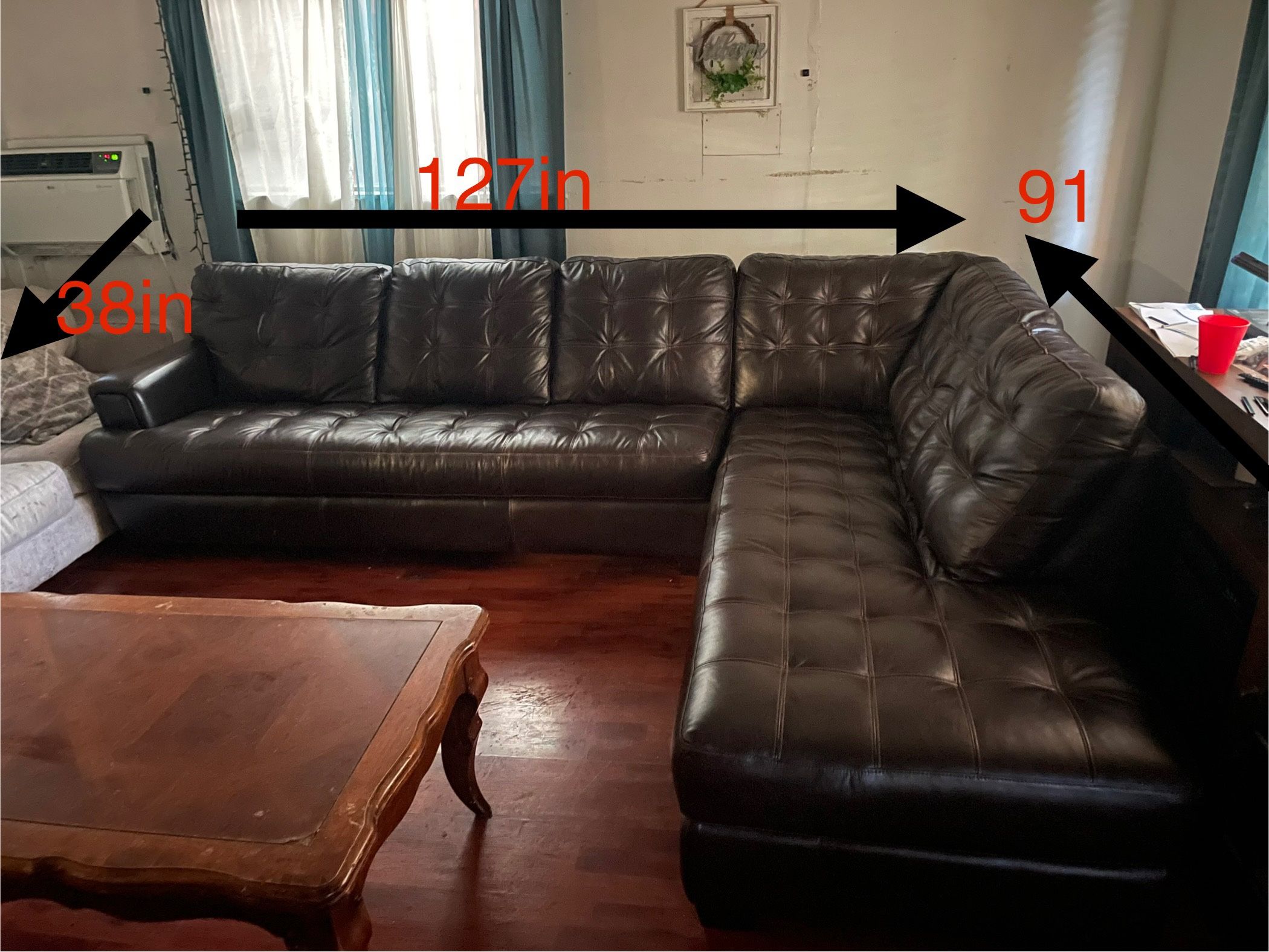Brown 2pc Top Grain Leather Sectional (DELIVERY AVAILABLE) for Sale in San Antonio, TX - OfferUp