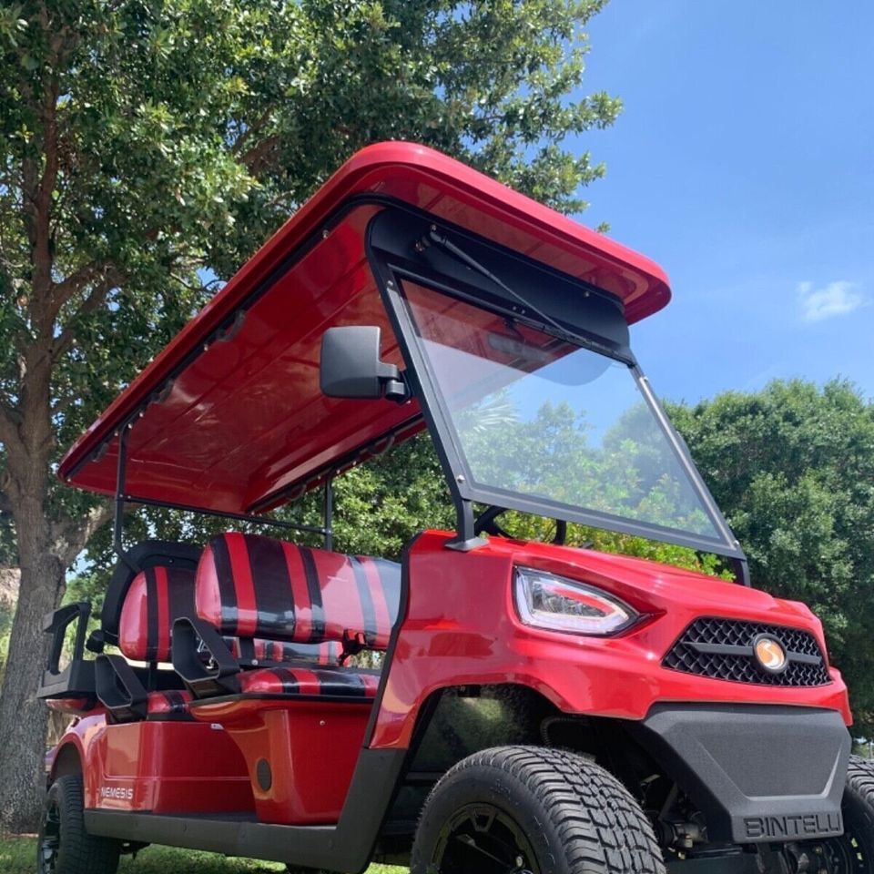 2022 Candy Red Bintelli Nemesis Fast 6 Passenger Limo Golf Cart for ...