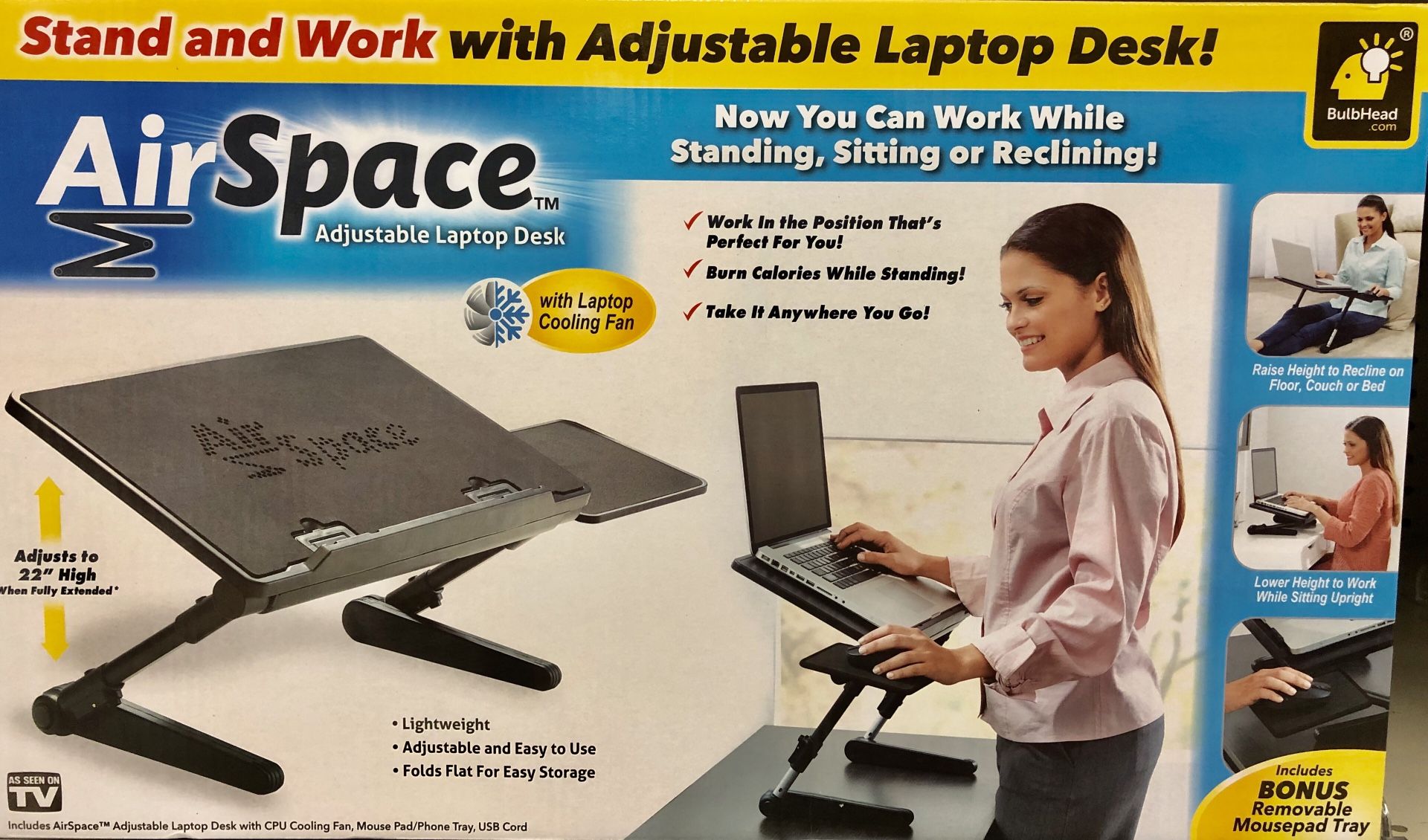 Brandnew Air Space adjustable laptop desk for Sale in Royal Palm Beach ...