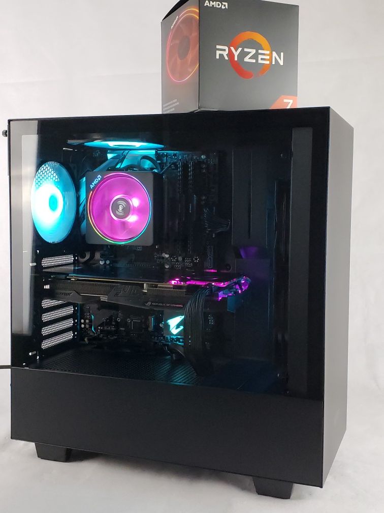 Ryzen 7 2700X 16GB Corsair 3000MHz ROG GTX 1070 STRIX 8GB 1TB NVMe Corsair CX650M NZXT H500 RGB ...