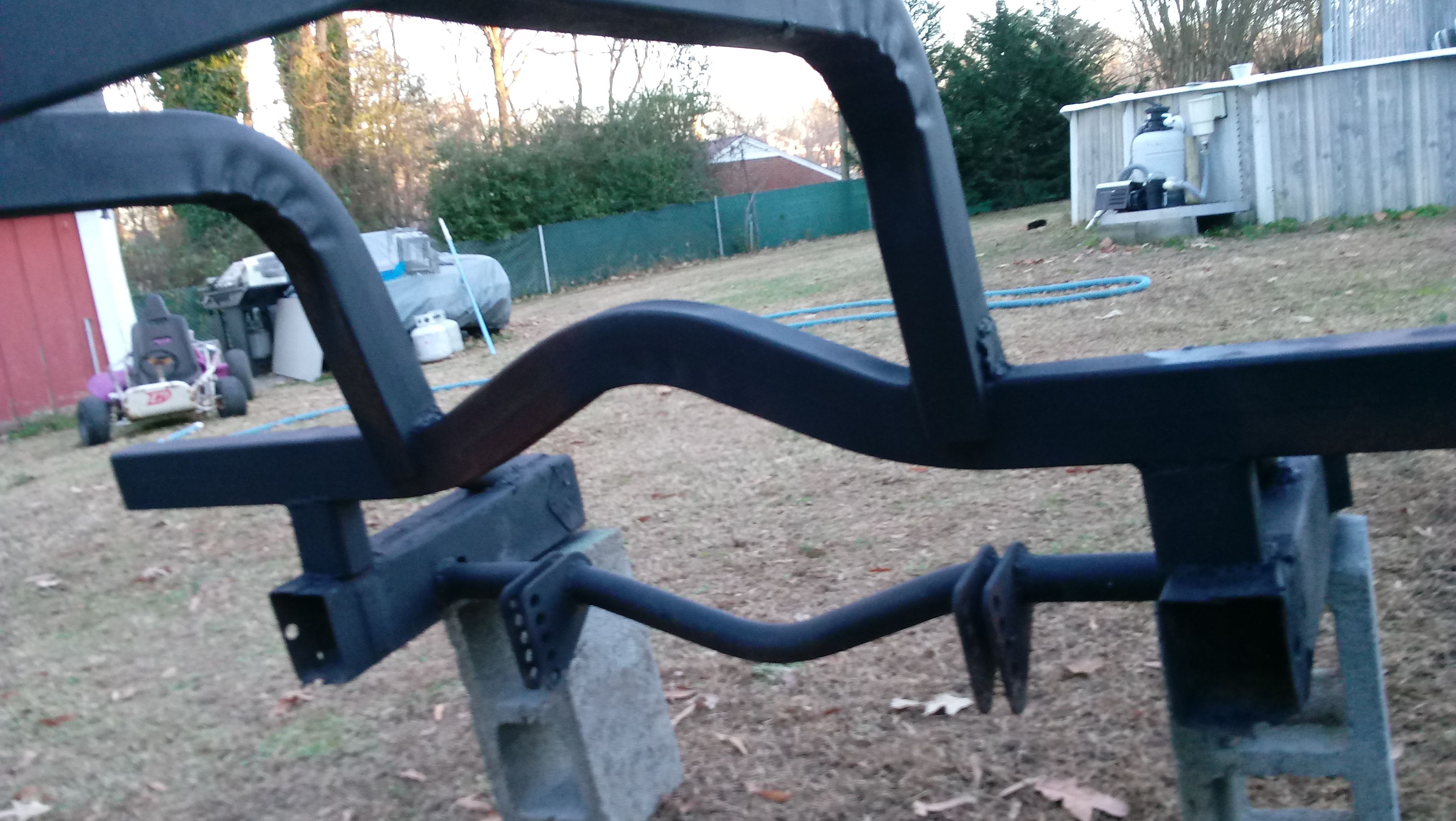 Ladder bar cross member , with a 2x3 dropped cross member and universal ...