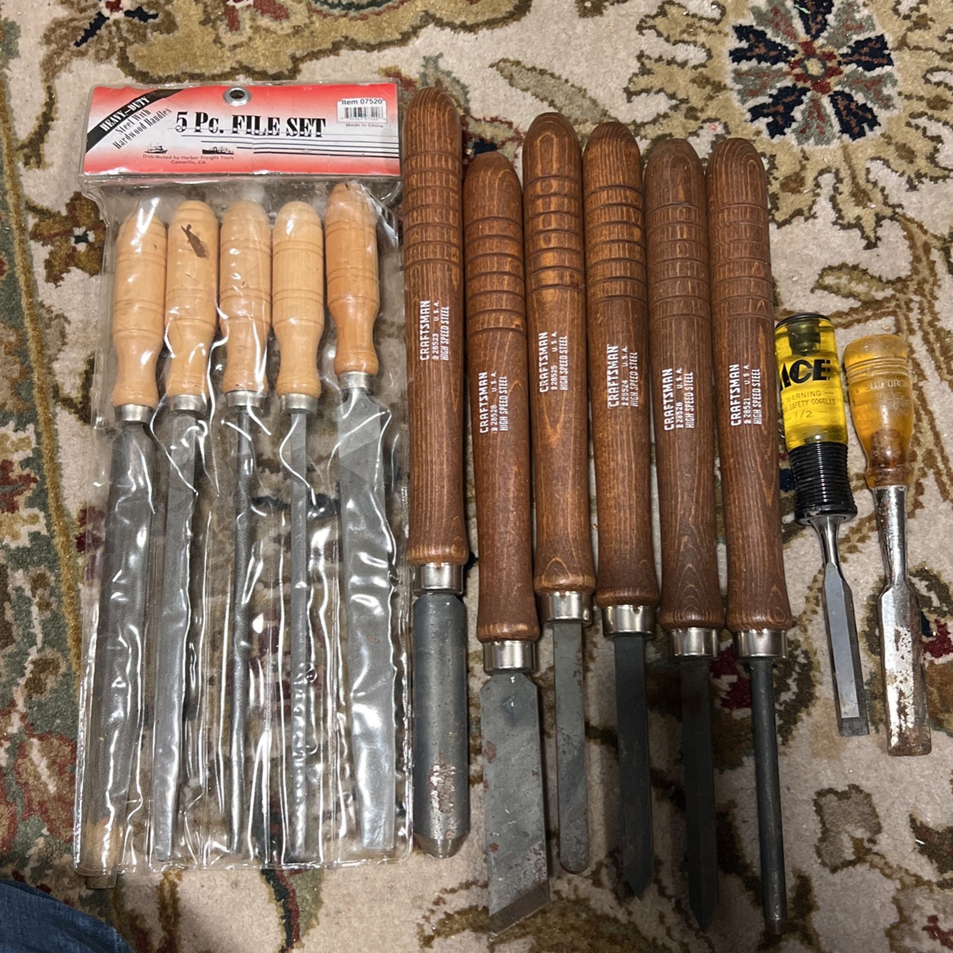 Woodworking - 6 Craftsman Steel Chisels (set), New Set Of 5 Harbor ...