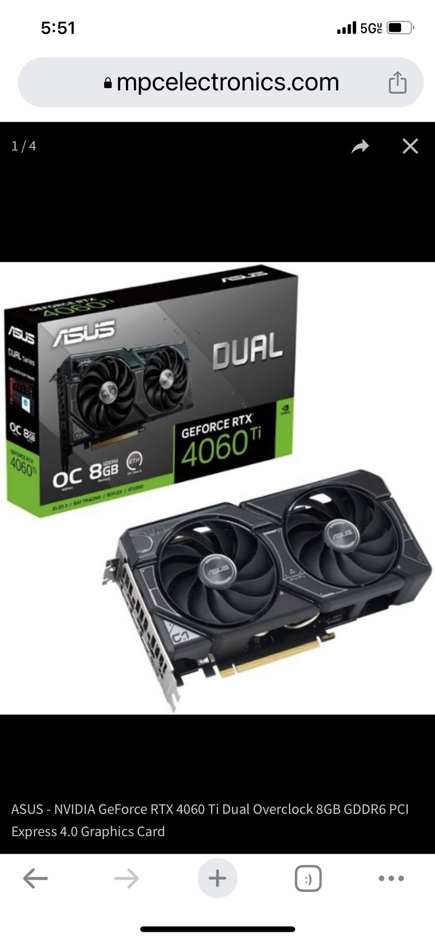 ASUS - NVIDIA GeForce RTX 4060 Ti Dual Overclock 8GB GDDR6 PCI Express ...