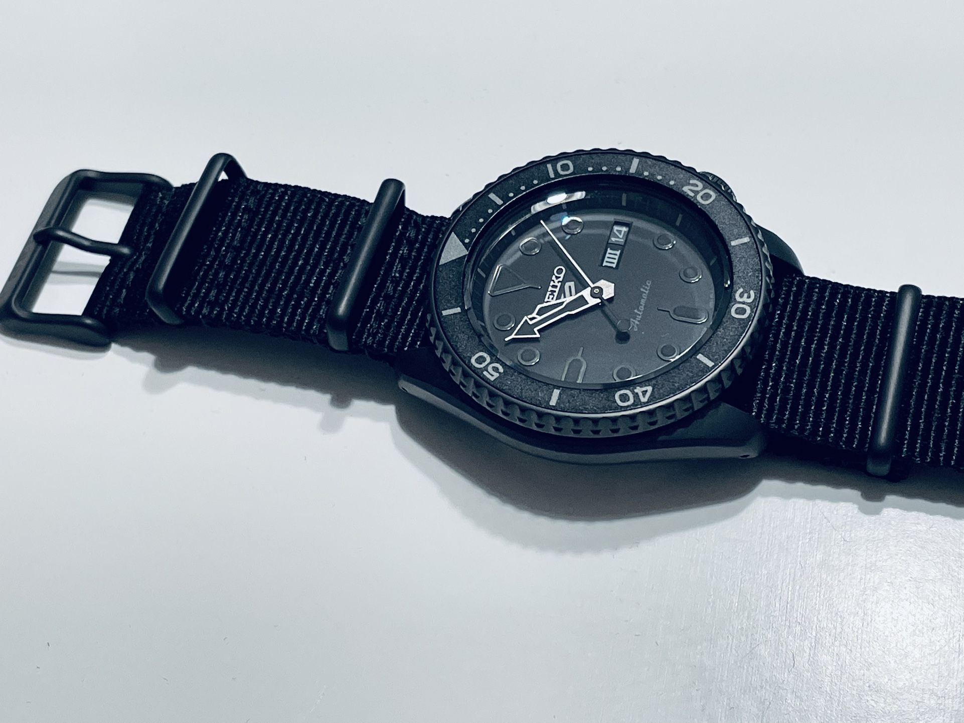 Seiko SRPD79 Tactical Black Watch 5 Sports With Bonus Matte Black Bezel ...