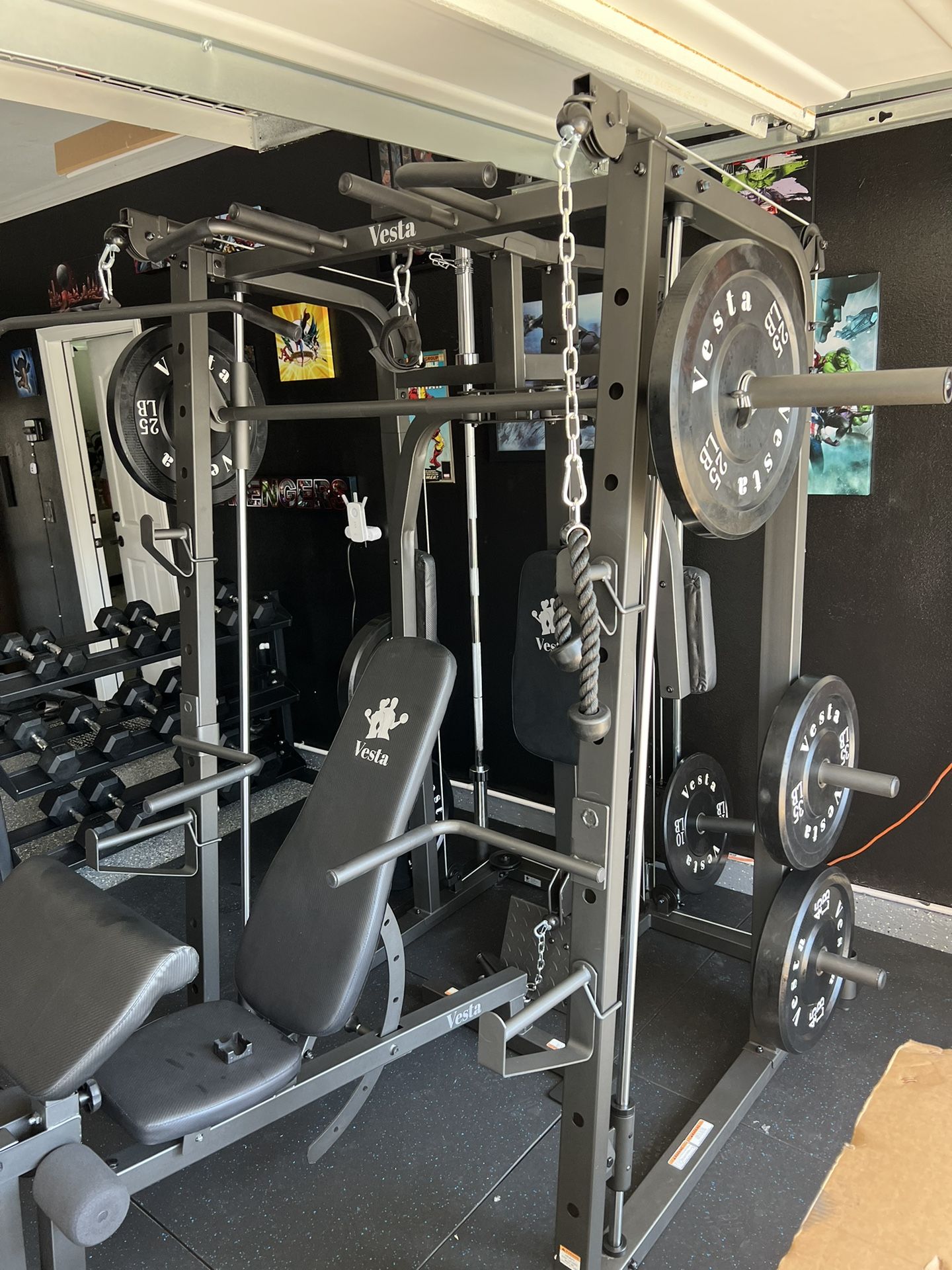 SMITH MACHINE/ PULLEY SYSTEM/ SQUAT RACK/ BENCH/ WEIGHTS/ BARBELL/ GYM ...