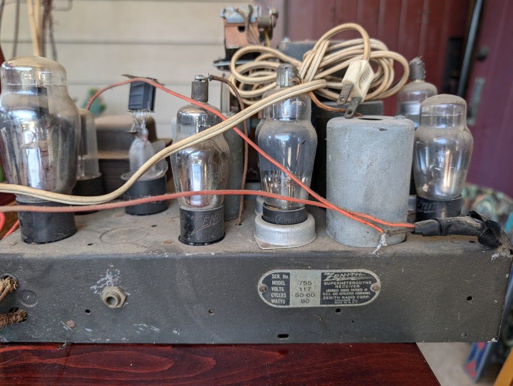 Antique Radio Chassis Zenith Tube Tubes Parts For Console ...