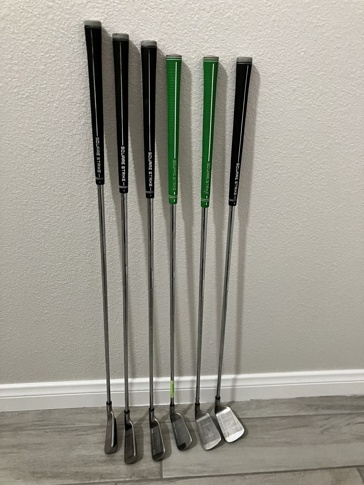 Sqaure Strike 6 Golf Club Iron Wedge Set 7,8,9,45*,55*,60* Steel Stiff ...
