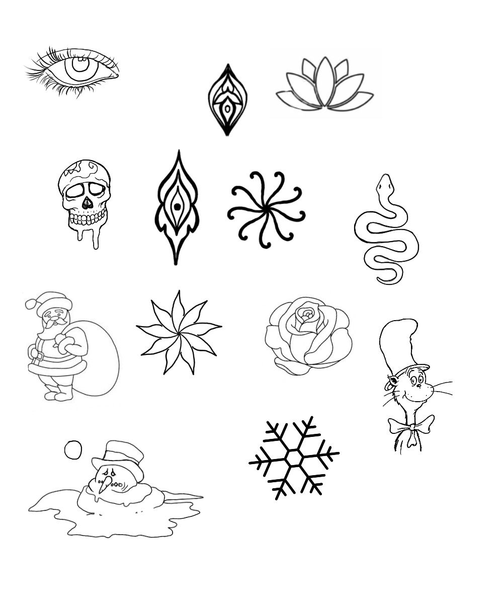 Simple Tattoo Flash Outlines