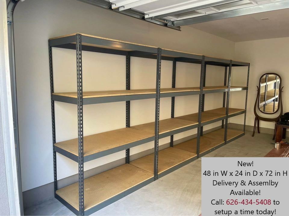 Garage Shelving 48 in W x 24 in D Shed Storage Racks Rigid Freestanding ...