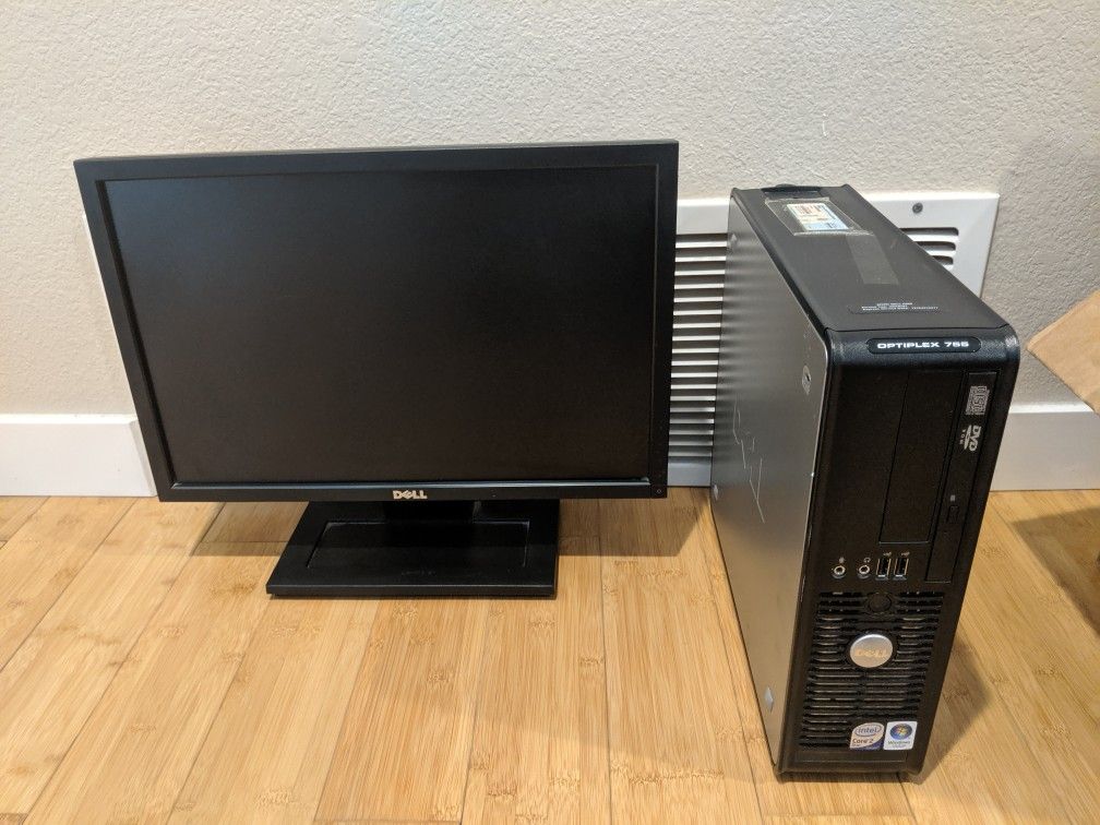 HP Optiplex 755 Desktop computer with sound system and monitor for Sale ...