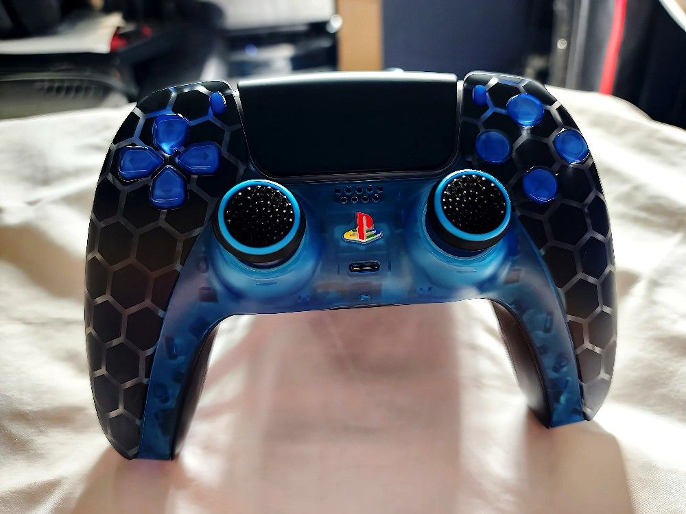 Custom Sony PS5 Controller Transparent Extradimensional *Custom Lights ...