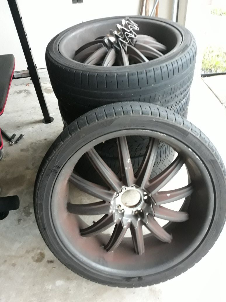 Four 24 inch 5 lug from 2002 expedition good low profile tires almost ...