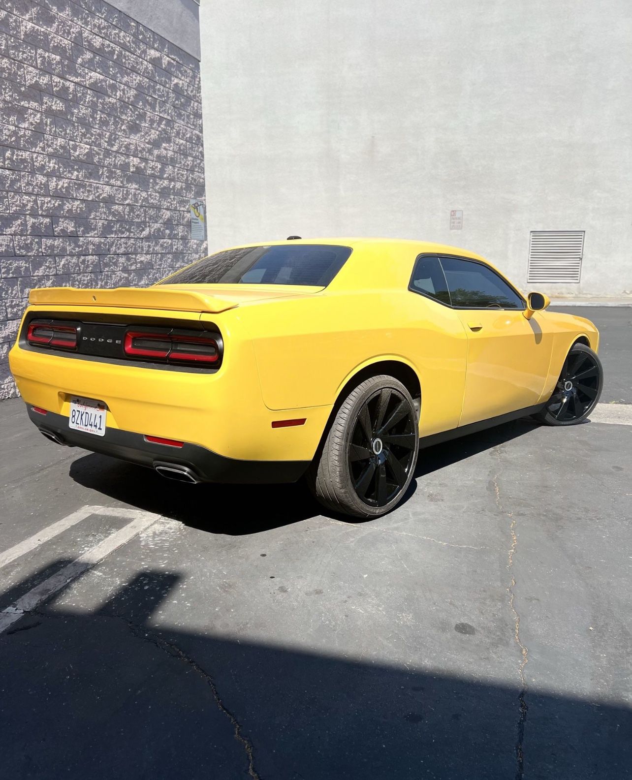 Yellow Dodge Challenger Black Rims