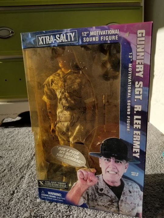 Xtra Salty SIGNED Gunnery Sgt. R. Lee Ermey Action Figure for Sale in ...
