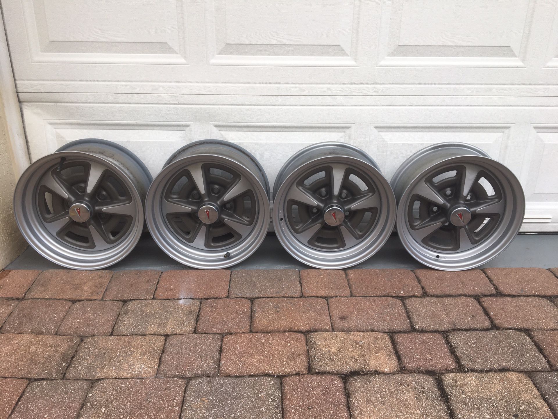 PONTIAC RALLY II 15X6, 15X7 STAGGERED WHEELSET VERY NICE GTO FIREBIRD ...