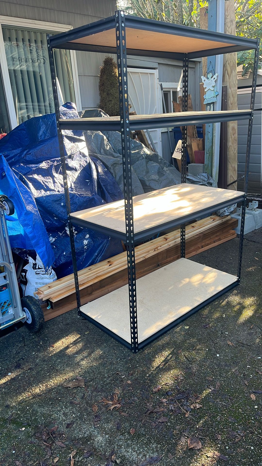 Excellent Heavy Duty Metal Rack Shelf With Wood Shelves for Sale in ...