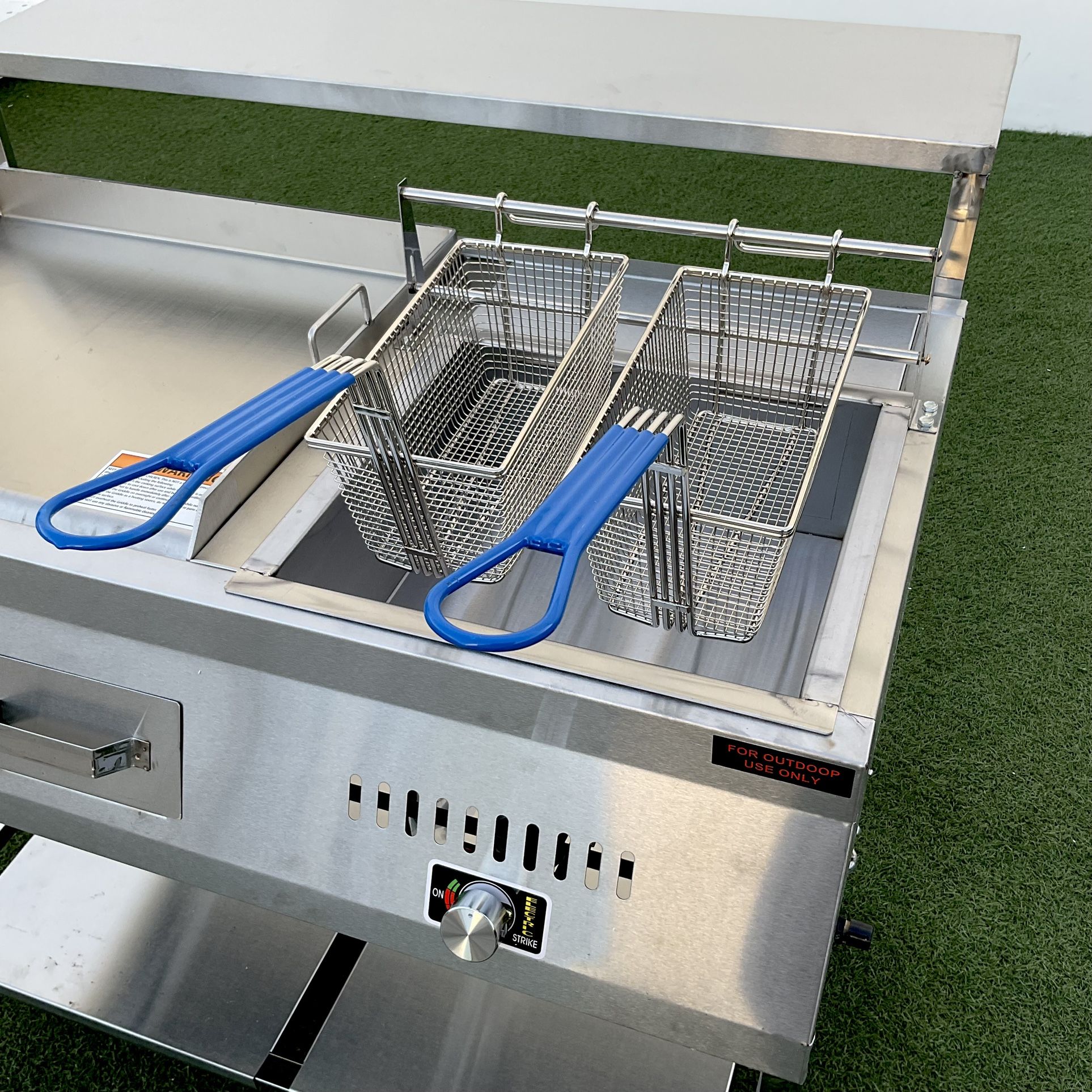 Taco Cart Catering Cart Stainless Steel Griddle + Double Basket Deep ...