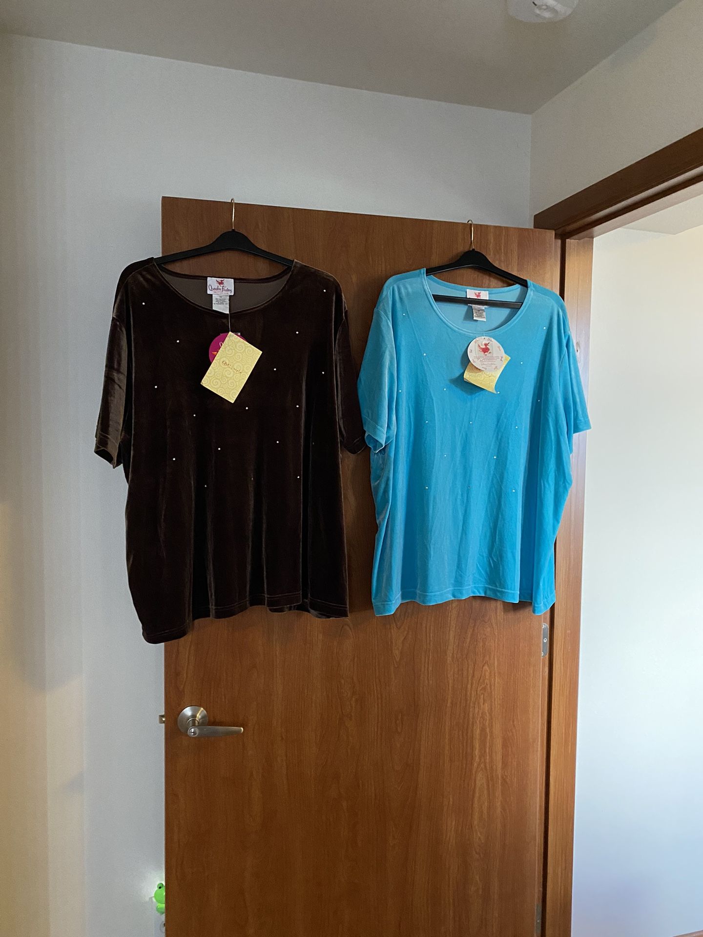 Vintage Quacker Factory; Set Of Two Shortsleeved Rhinestone Embellished ...