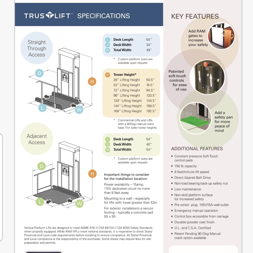 Motorized Wheel hair Lift - Ram Trus T-Lift 550 lb for Sale in Darlington, SC - OfferUp